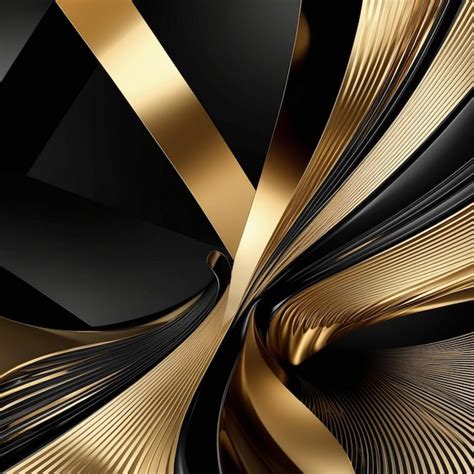 Premium Photo Dynamic Golden Wave Pattern With 3d Geometric Shapes Ai Generated