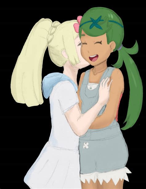 Pokemon Lillie And Mallow Kissing Hot Sex Picture