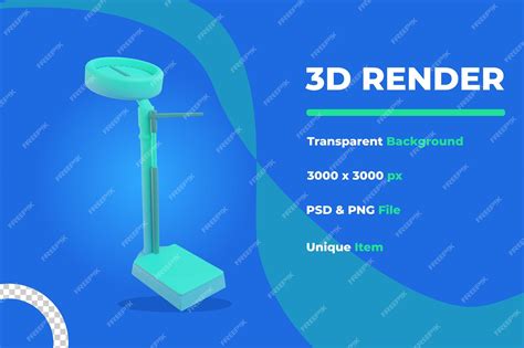 Premium Psd 3d Render Measuring Instrument For Weight And Height Object
