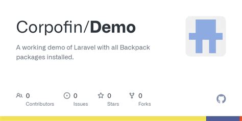 Github Corpofindemo A Working Demo Of Laravel With All Backpack
