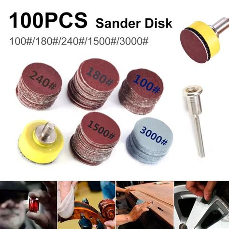 100pcs Mini Sander Disc Amplas Bulat Mini Amplas Velcro Untuk Gerinda