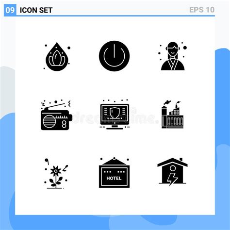9 Universal Solid Glyphs Set For Web And Mobile Applications Connection Device Designer