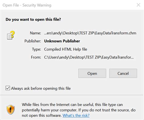 issues with windows chm help appearing blank in the zip version share easy data transform