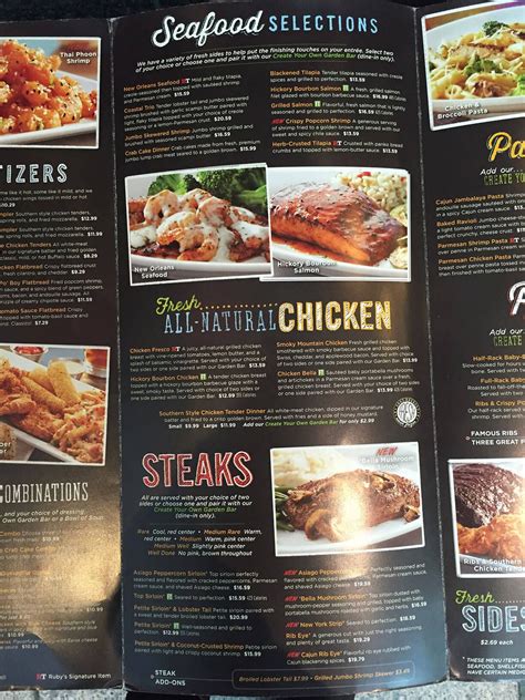 Ruby Tuesday Menu Pdf