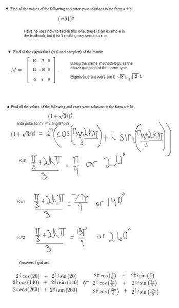 Complex Numbers Eigenvalues And Roots