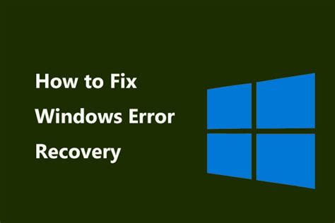 If You Get Windows Error Recovery Screen In Windows Fix It