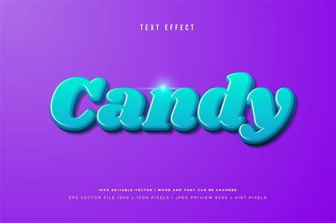 Premium Vector Candy 3d Text Effect On Purple Background