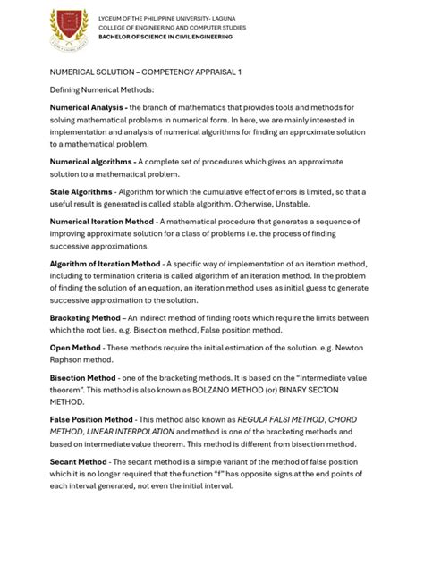 Module Numerical Solution Pdf Numerical Analysis Algorithms And Data Structures