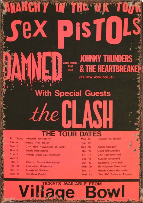 Sex Pistols Anarchy In The Uk Tour Metal Sign Poster A4 Gallery42