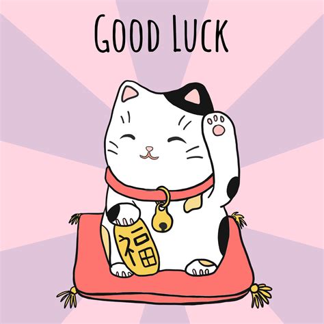 Good Luck Lucky Cat Card Boomf