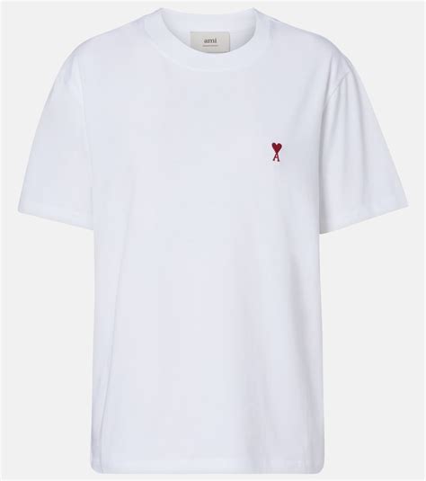 Ami De Cœur Cotton Jersey T Shirt In White Ami Paris Mytheresa