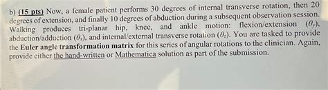 Solved Now A Female Patient Performs 30 ﻿degrees Of