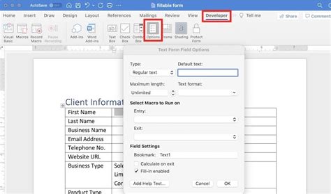 How To Insert Fillable Fields In Word Printable Templates