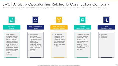 Swot Analysis Opportunities Related To Construction Company Summary Pdf