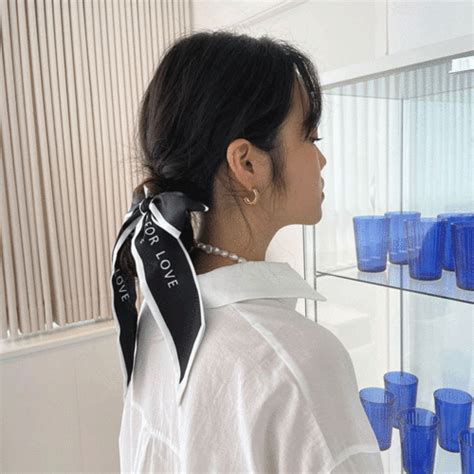 파리 배색 리본 머리핀 2col