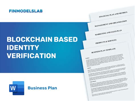 Blockchain Based Identity Verification Business Plan Template And Example
