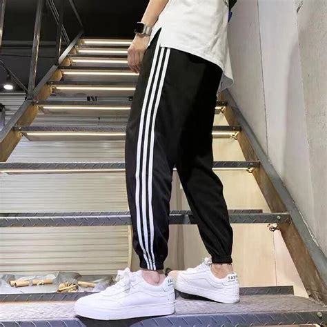 กางเกงขายาวกีฬากางเกงลำลองผู้ชายกางเกงเกาหลี 3แถบ9f Tshirtkaideel Thaipick
