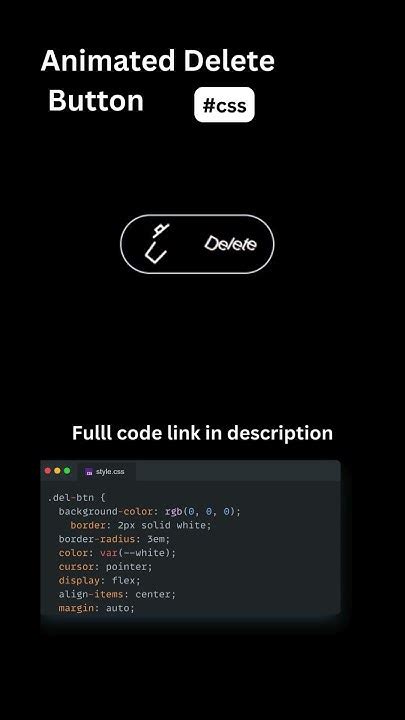 Animated Delete Button Coding Learnhtml5andcss3 Youtube