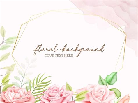 아름다운 꽃 결혼식 배경 템플릿 디자인 프리미엄 벡터