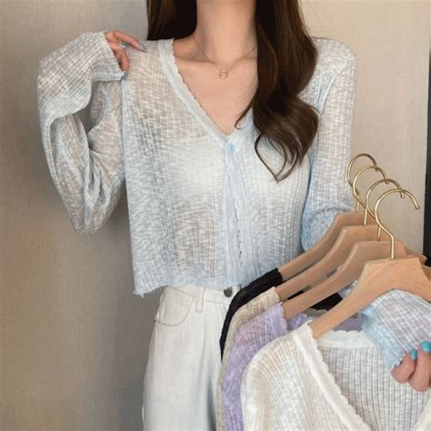 당일출고🚀 보일듯말듯 여리여리 얇은 시스루 스무디 봄가디건 여름가디건 간절기가디건 끈가디건 크롭가디건 비치가디건 휴양지가디건 에이블리