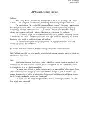 AP Statistics Bias Project Seth Doddridge William Hou AP Statistics Bias Project William