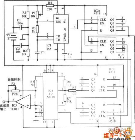 Sine Wave Generator Circuit Sine Signal Generating Signal Processing Circuit Diagram