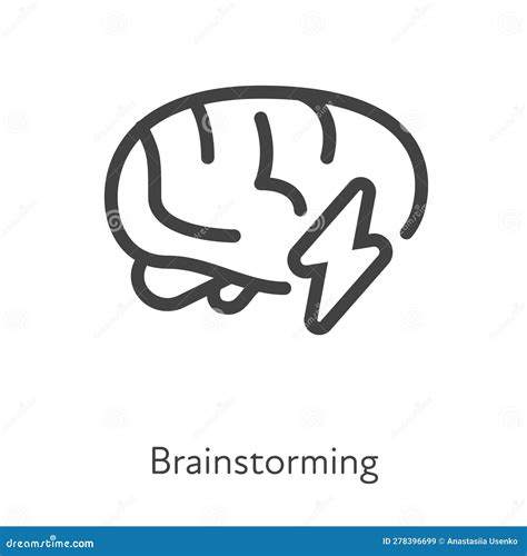 Linear Brainstorming Icon From Creative Process Outline Collection Thin Line Brainstorming