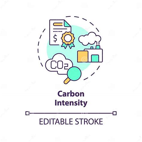 2d Thin Linear Icon Carbon Intensity Concept Stock Vector Illustration Of Impact Carbon