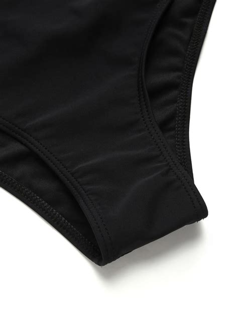 Knit Fabric Cut Out Ruched Halter One Piece Swimsuit For Vacation