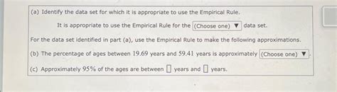 Solved A Identify The Data Set For Which It Is Appropriate