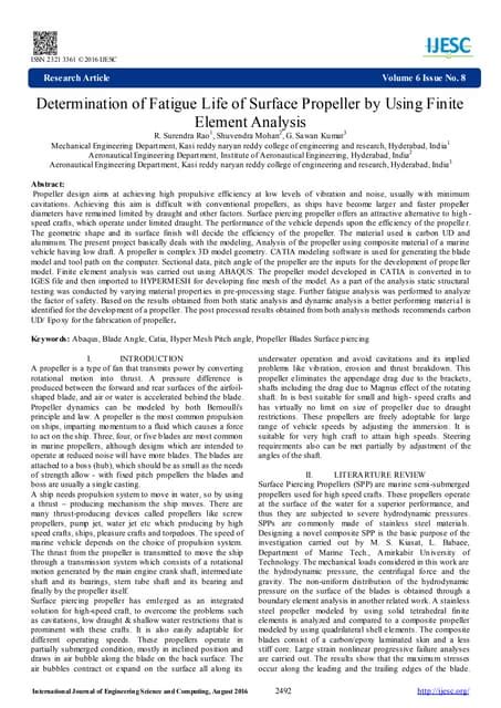 Design Optimization Of Drone Propeller Pdf 3 D Graphics Computer Software And Applications