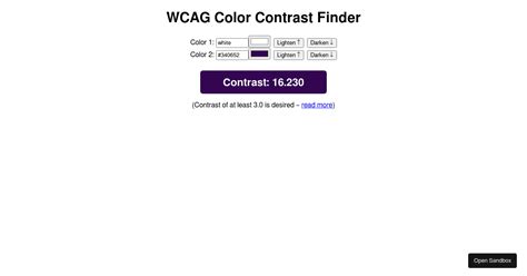 Wcag Color Contrast Finder Codesandbox
