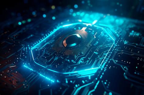 Premium Photo Digital Cyber Security Concept Shield On Circuit Board Background With Blue
