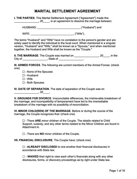 Marital Settlement Agreement Fill Edit And Download Zendocs