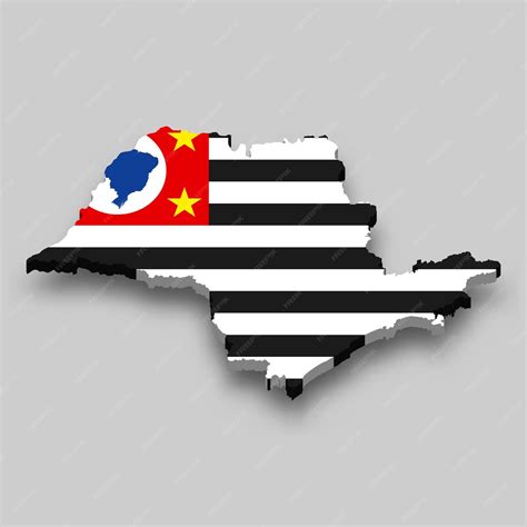 Premium Vector 3d Isometric Map Of Sao Paulo With Flag