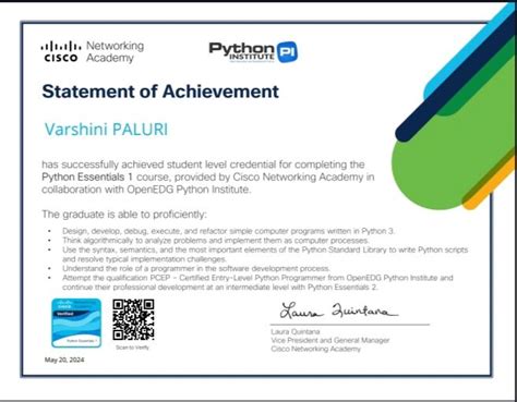 Varshini Paluri On Linkedin Python Cisconetworkingacademy Learning