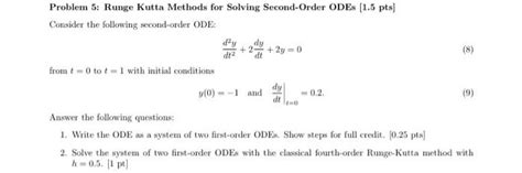 Solved Problem Runge Kutta Methods For Solving Chegg
