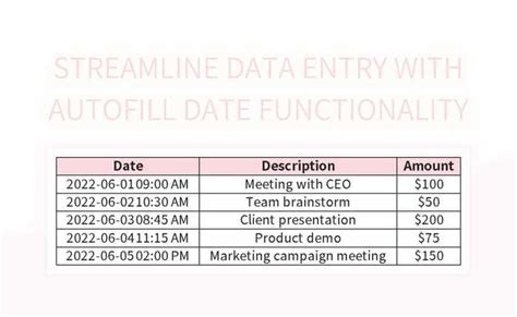 optimize data entry with autofill date functionality excel template