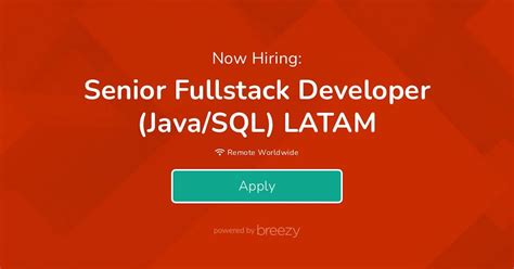 Senior Fullstack Developer Javasql Latam At Ex Squared Latam