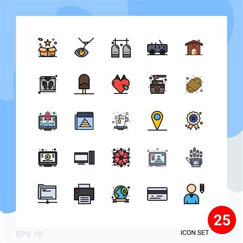 User Interface Pack Of 25 Basic Filled Line Flat Colors Of Home Jeep Lasik Hummer Gas Editable