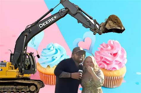 A Gender Reveal Using A John Deere Excavator Now Thats Country