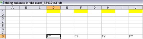 Hiding Columns In Vba Excel Stack Overflow