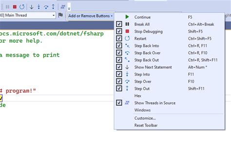 Missing 3 Buttons In Debug Toolbar For Visual Studio 2022 F Stack