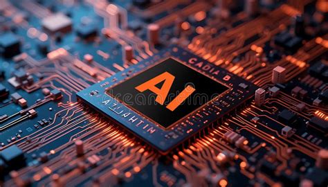 Futuristic Ai Chip With Glowing Circuit Board Artificial Intelligence Machine Learning