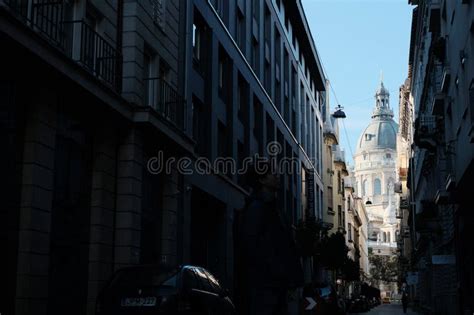 Light And Shadow Transition Of Szent Istvan Basilica Early In The