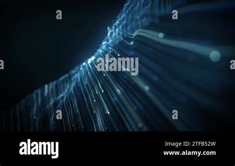 Abstract Light Fiber Strings Flowing Background Loop 4k Animation Of