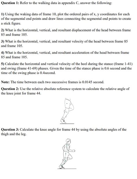 Solved Question 1 Refer To The Walking Data In Appendix C Chegg