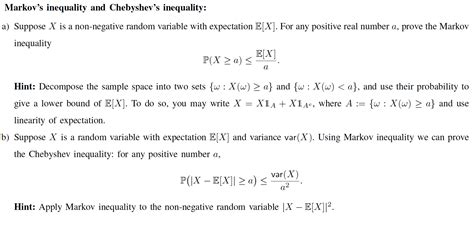 Solved Markovs Inequality And Chebyshevs Inequality A