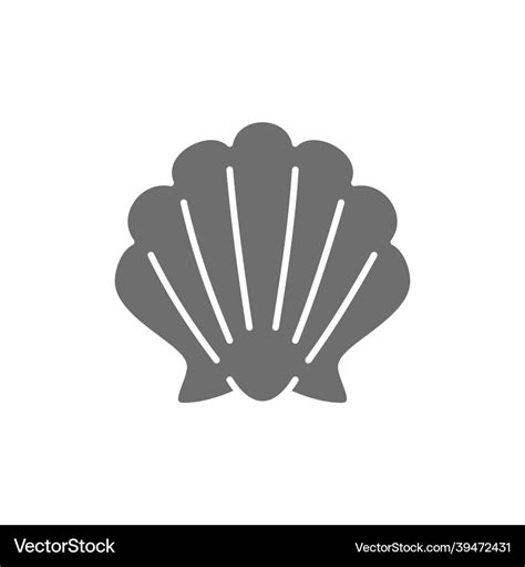Grey Seashell Icon Isolated Royalty Free Vector Image