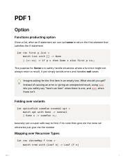 Safely Handling Options In Functional Programming Course Hero